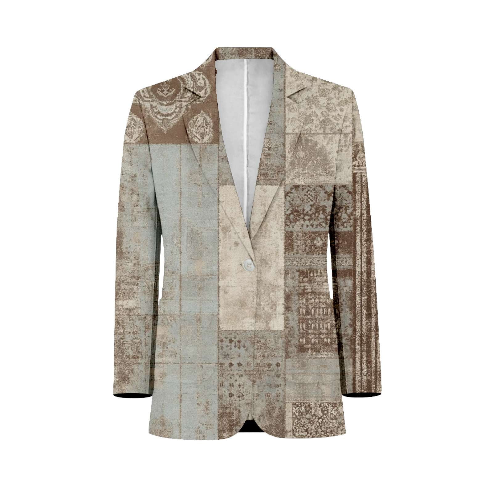 Patchwork Rug Muted Tones Design Mens Suits Shawl Collar Slim Fit Suit ...