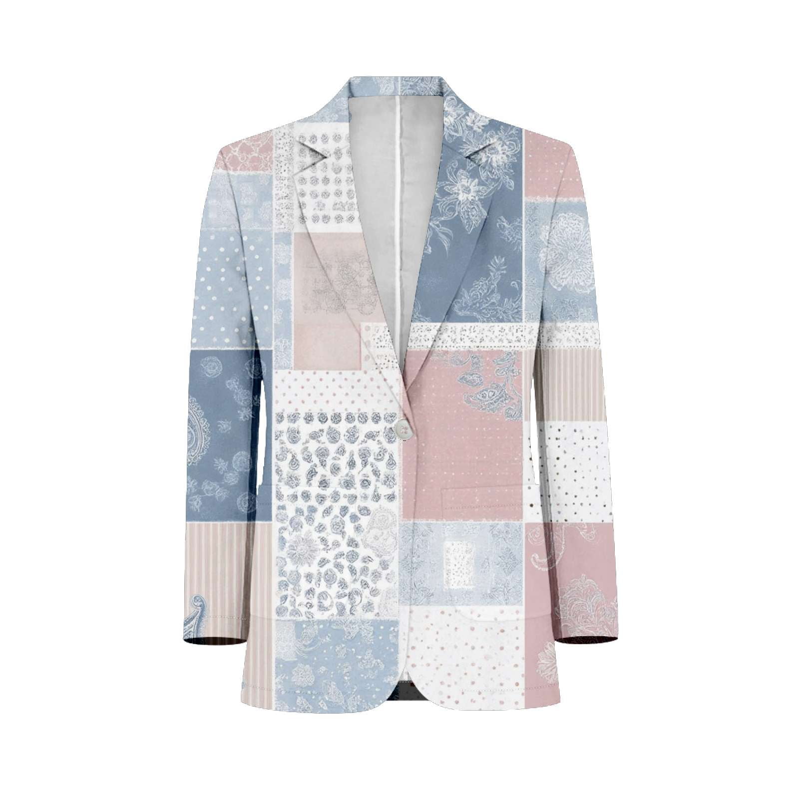 Patchwork Textile Design Blue Pink Customized Men's Suits full man ...