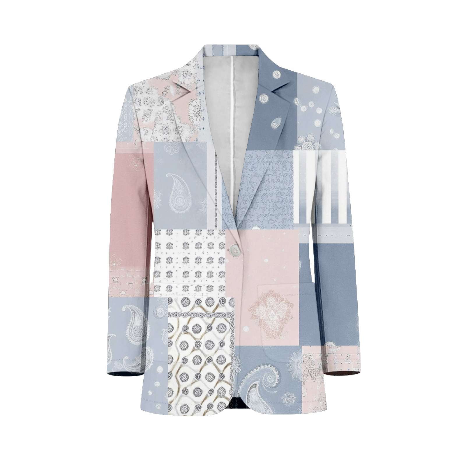 Patchwork Textile Pastel Design Mens Suits Shawl Collar Slim Fit Suit ...
