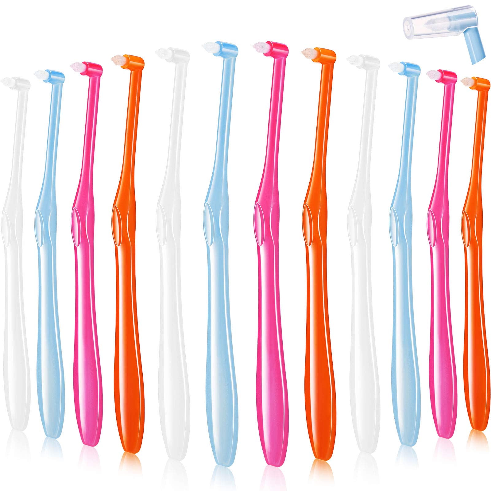 Patelai 12 Pcs End Tuft Toothbrush Soft Interdental Brushes Tooth Stain ...