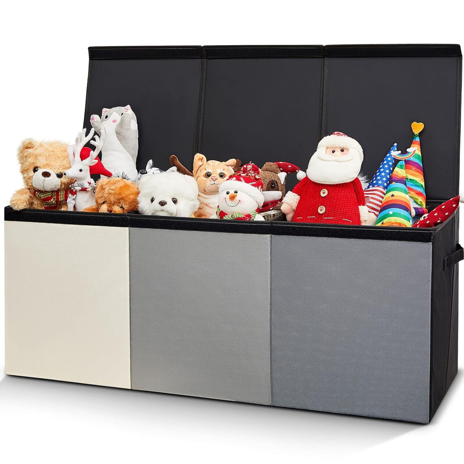 Patelai Extra Large Toy Box Storage Organizer with Lid 4/3 Grids Large ...