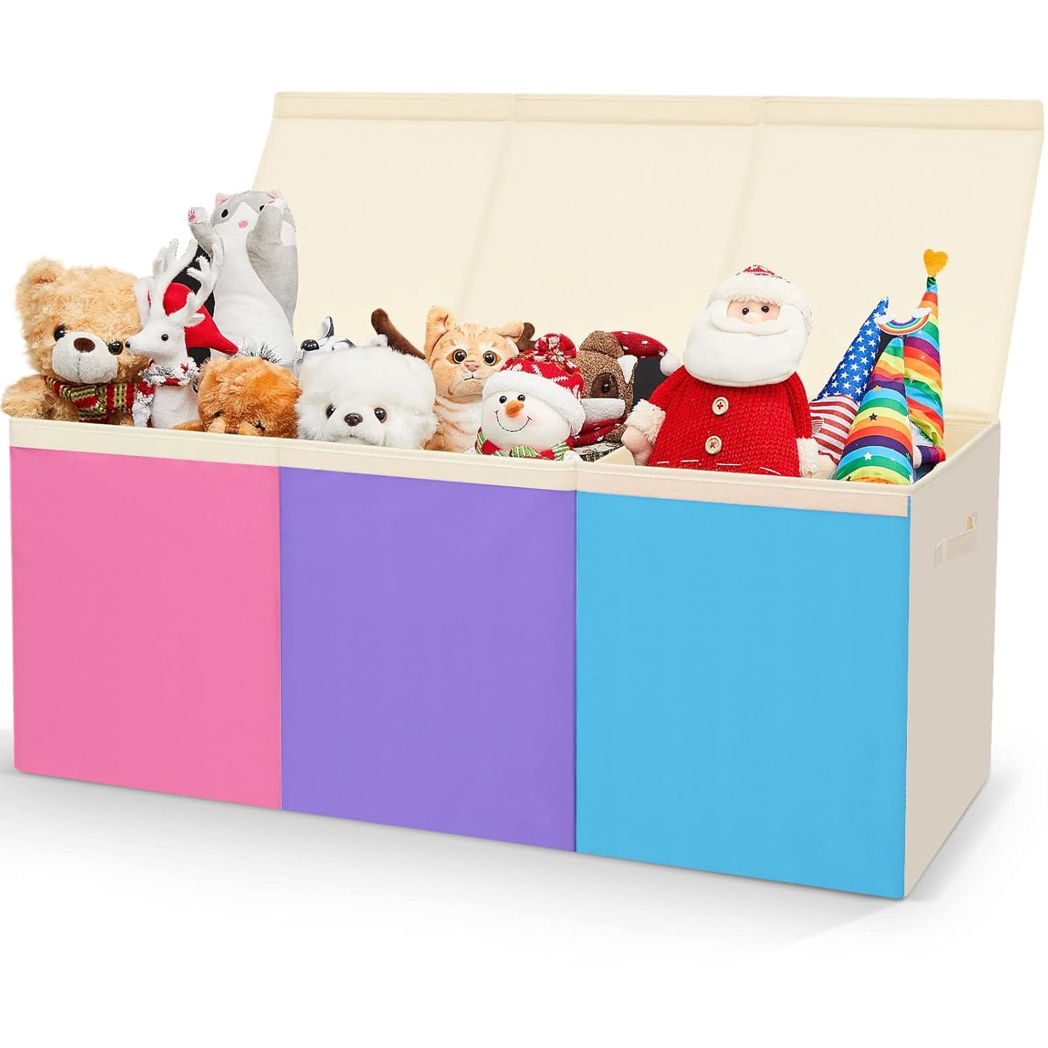 Patelai Extra Large Toy Box Storage Organizer with Lid 4/3 Grids Large ...