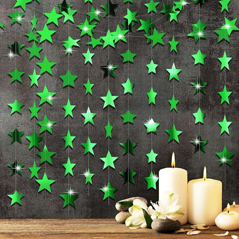 Patelai Glitter Star Garland Banner Decoration, 130 Feet Bright Star ...