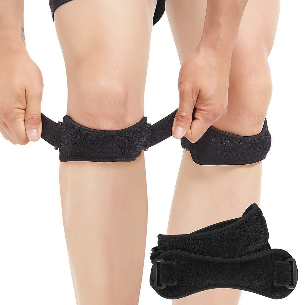 Patella Tendon Knee Strap 2 Pack, Knee Pain Relief Support Brace Hiking, Soccer, Basketball ...