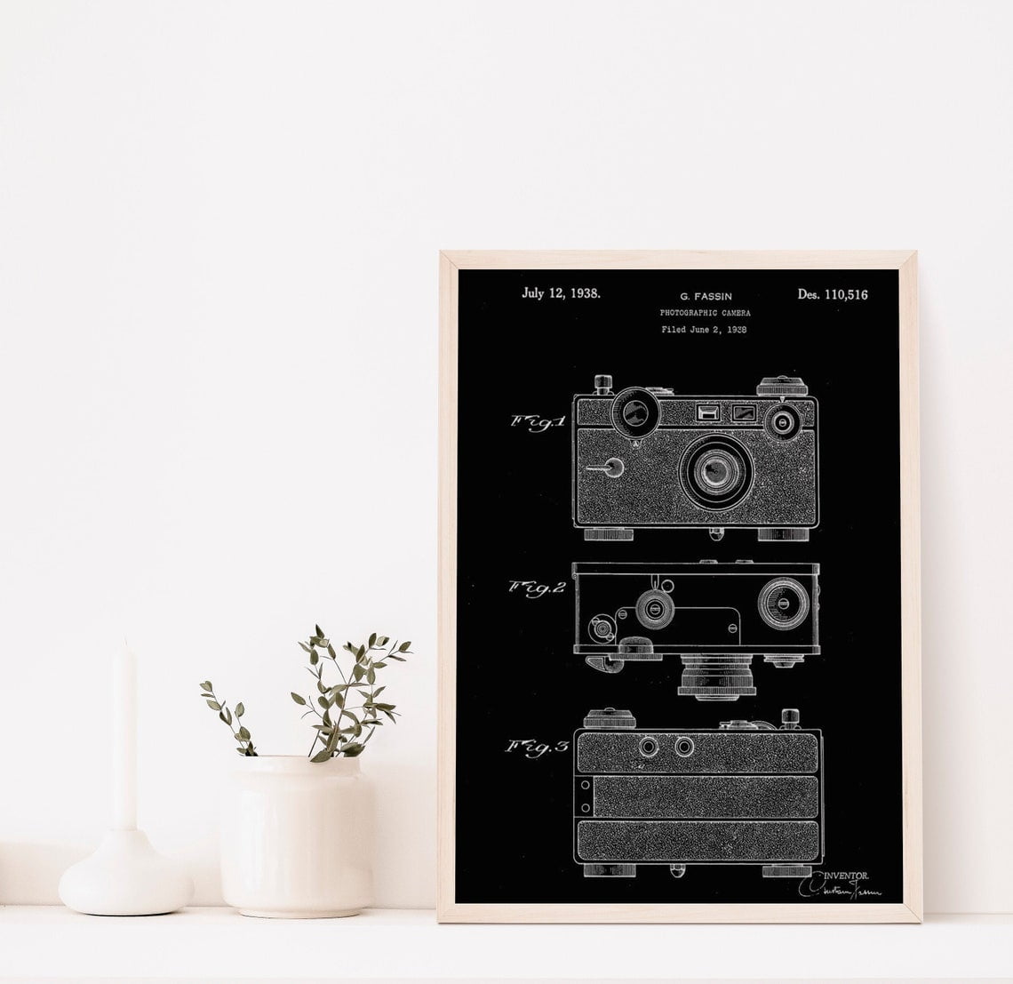 Patent Poster, Photographic Camera Patent Poster, Camera Patent, Camera ...