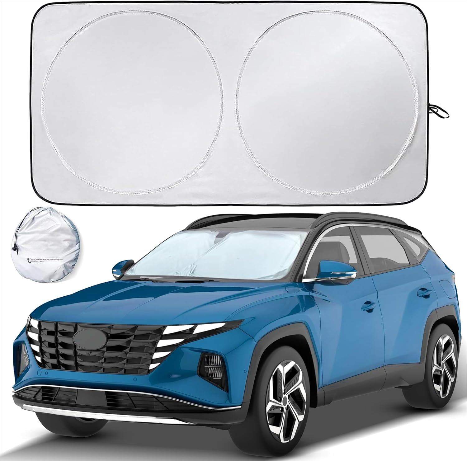 Patented Design for Car Windshield Sun Shade | Blocks 99% Heat and Keep ...