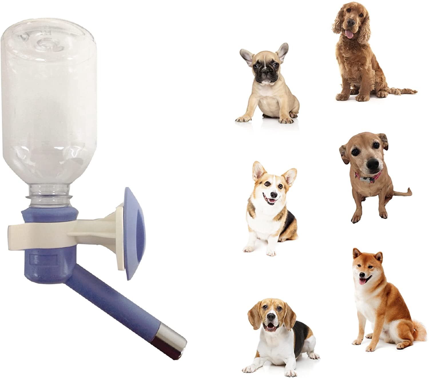 Patented No-Drip Dog Water Bottle/Feeder for Dogs/Cats and Other Small ...