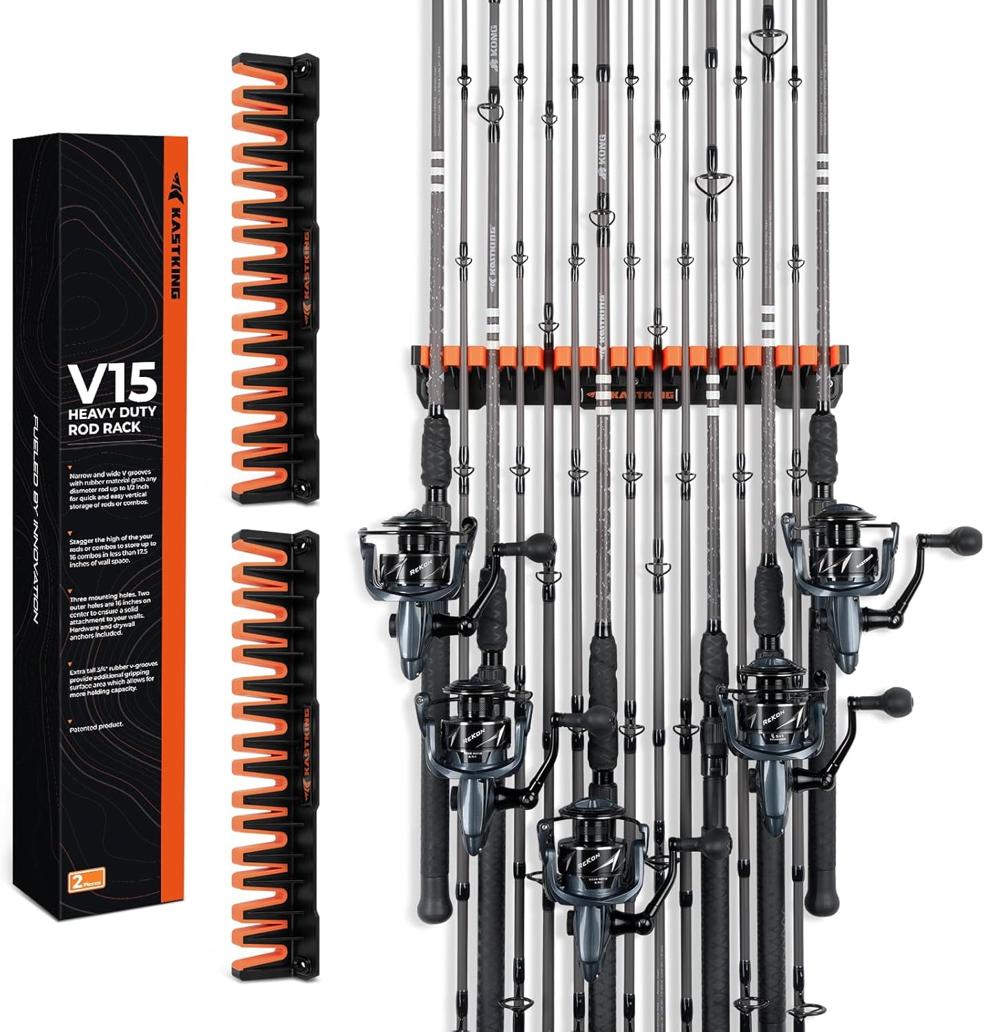 Patented V15 Vertical Fishing Rod Holder – Wall Mounted Fishing Rod ...