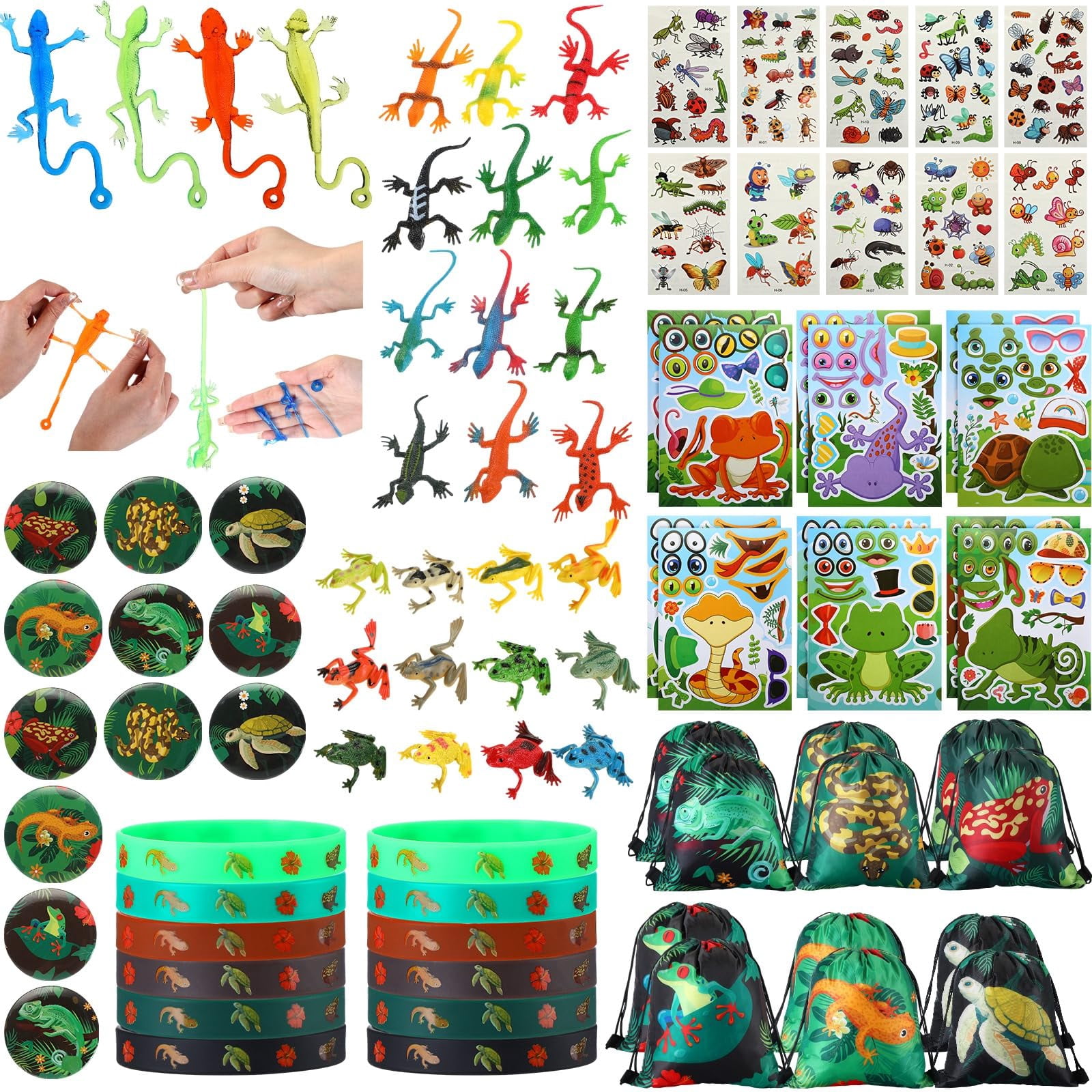 Paterr 94 Pcs Reptile Party Favors Reptile Birthday Party Supplies ...