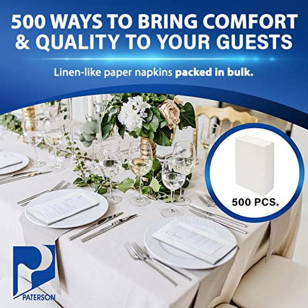 Paterson Paper 500 Count - 17" x 17" Linen Feel Cloth Like Dinner ...