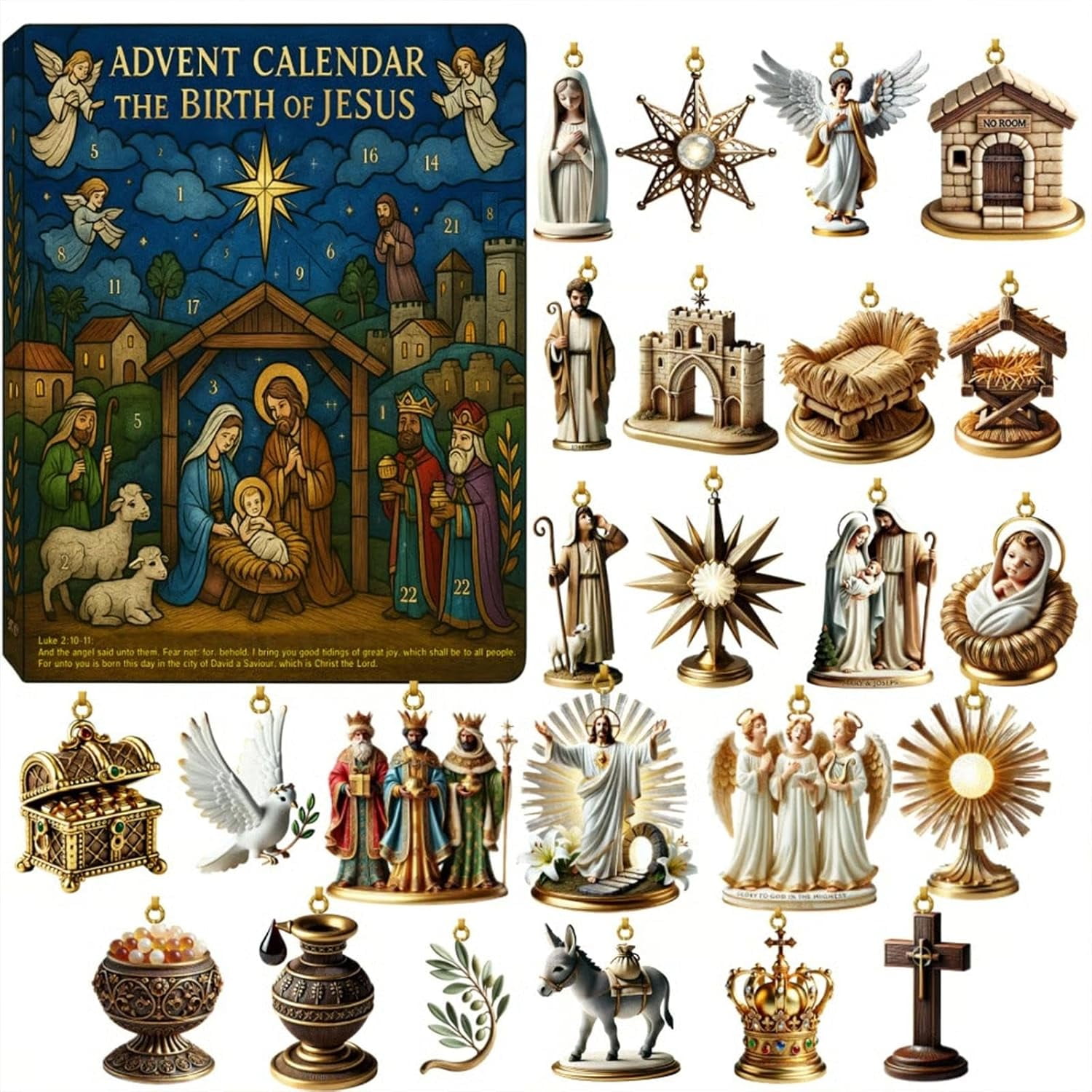 The Path to Bethlehem Advent Calendar, 24 Days Jesus Advent Calendar ...