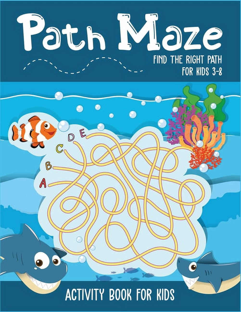 Path Maze Find The Right Path For Kids 3-8 Activity Book For Kids ...