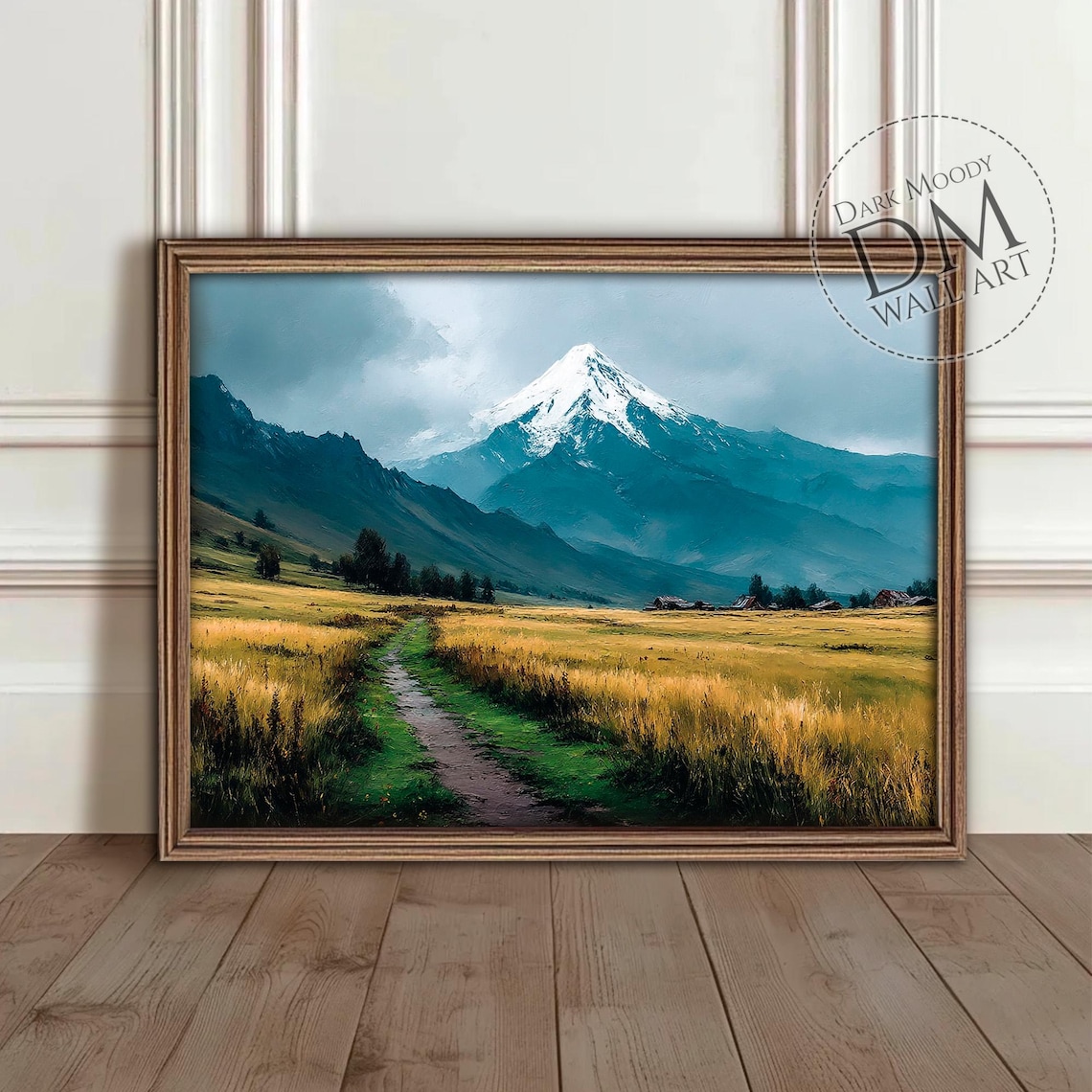 Path To Snowy Mountain Peak, Dark Moody Wall Art, Alpine Valley ...