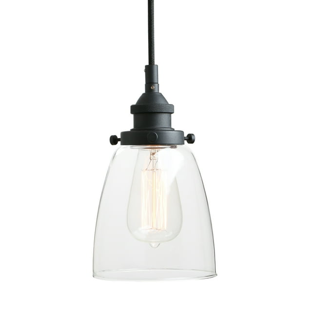 Pathson 1 Light Glass Pendant Lighting Kicthen Light Fixtures Black ...