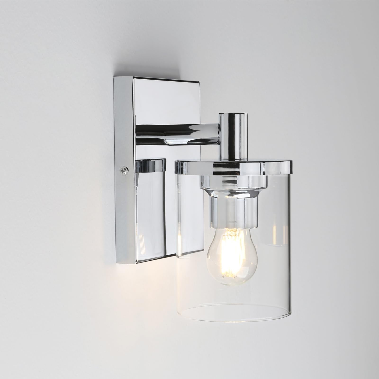 Pathson 1-Light Vintage Wall Sconce, Hardwired Bathroom Wall Light with ...