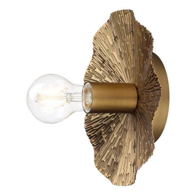 Pathson Antique Brass Metal Wall Sconce Lamp, Split Flower Shade Wall ...