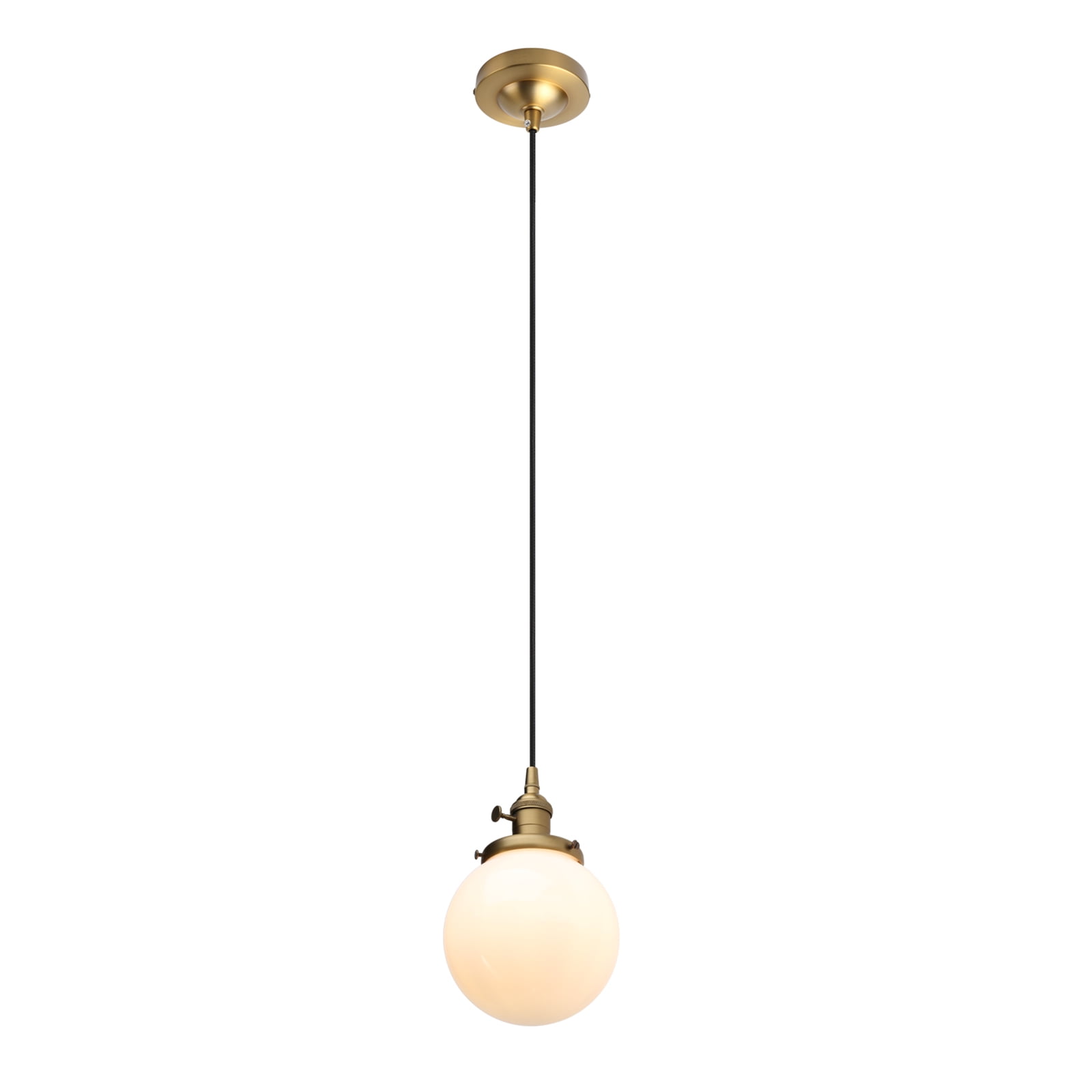 Pathson Milk White Globe Pendant Light with Switch for Kitchen Living ...