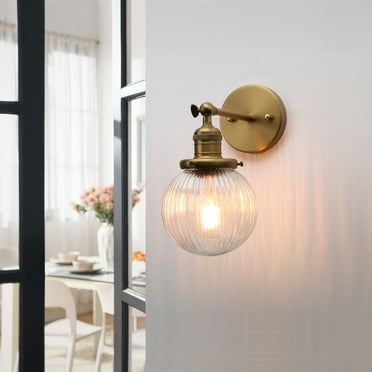 Pathson Vintage Wall Sconce Adjustable Swing Arm Wall Light for Living ...