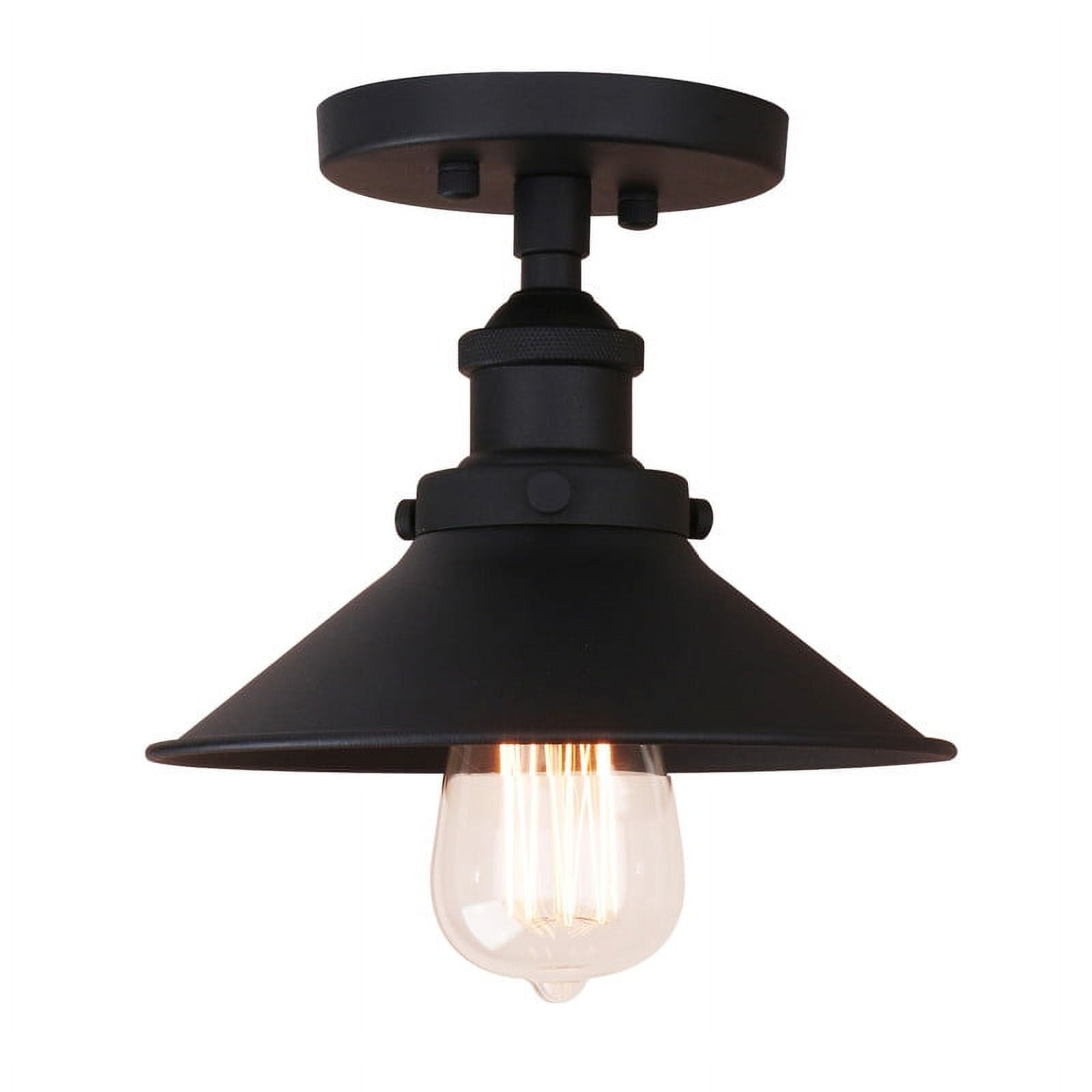 Pathson Vintage 1-Light Metal Flush Mounted Ceiling Light, Cone Shape ...