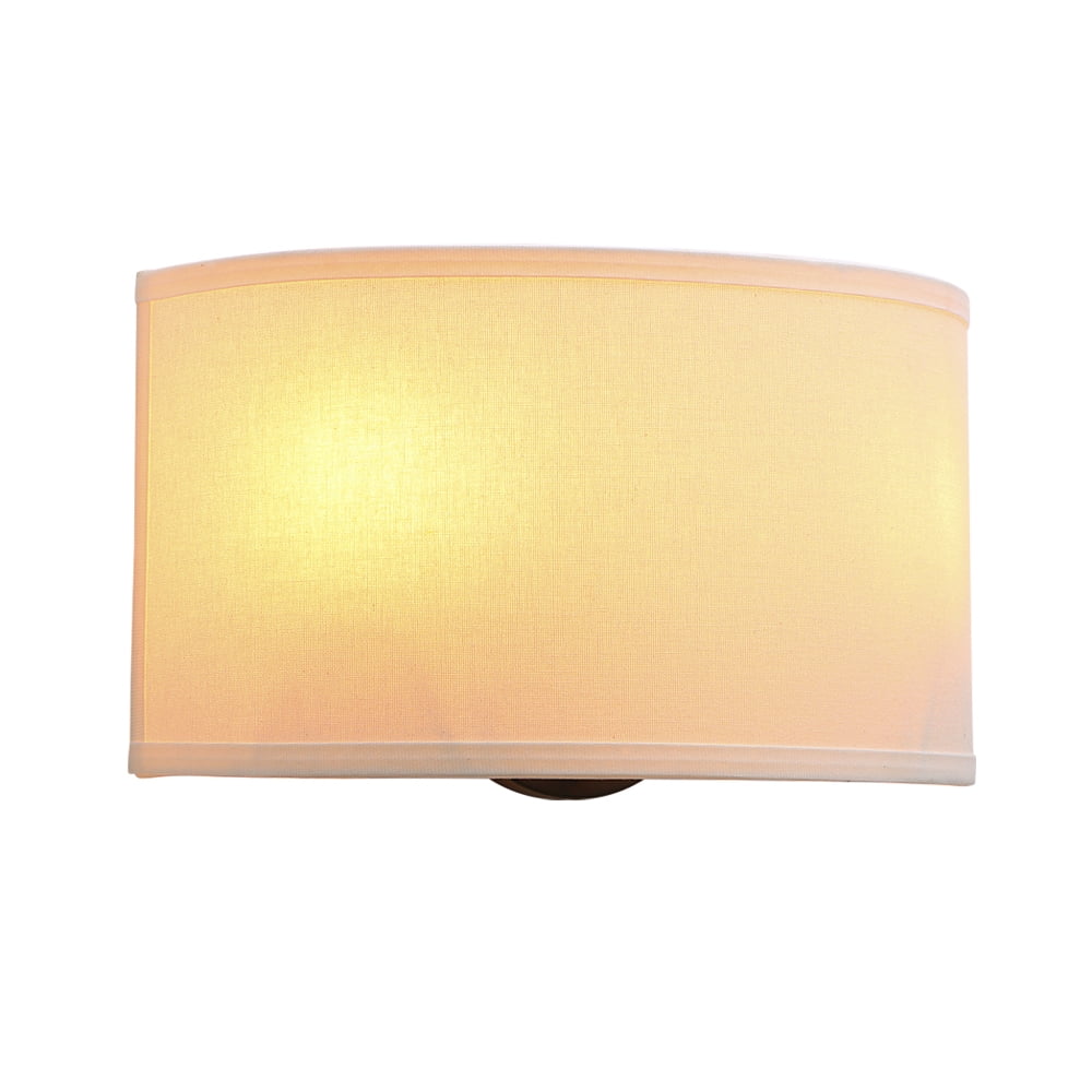 Pathson Wall Sconce Industrial Wall Lamp Semicircle Textile Lamp Shade ...