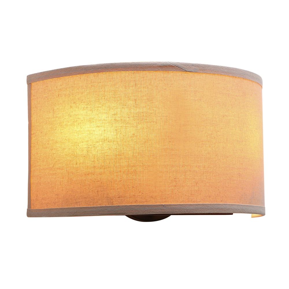 Pathson Wall Sconce Industrial Wall Lamp Semicircle Textile Lamp Shade ...