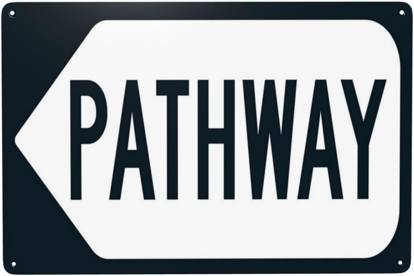 Pathway Left Arrow Sign Metal Signs, Cautions Security Tin Sign, Safety ...