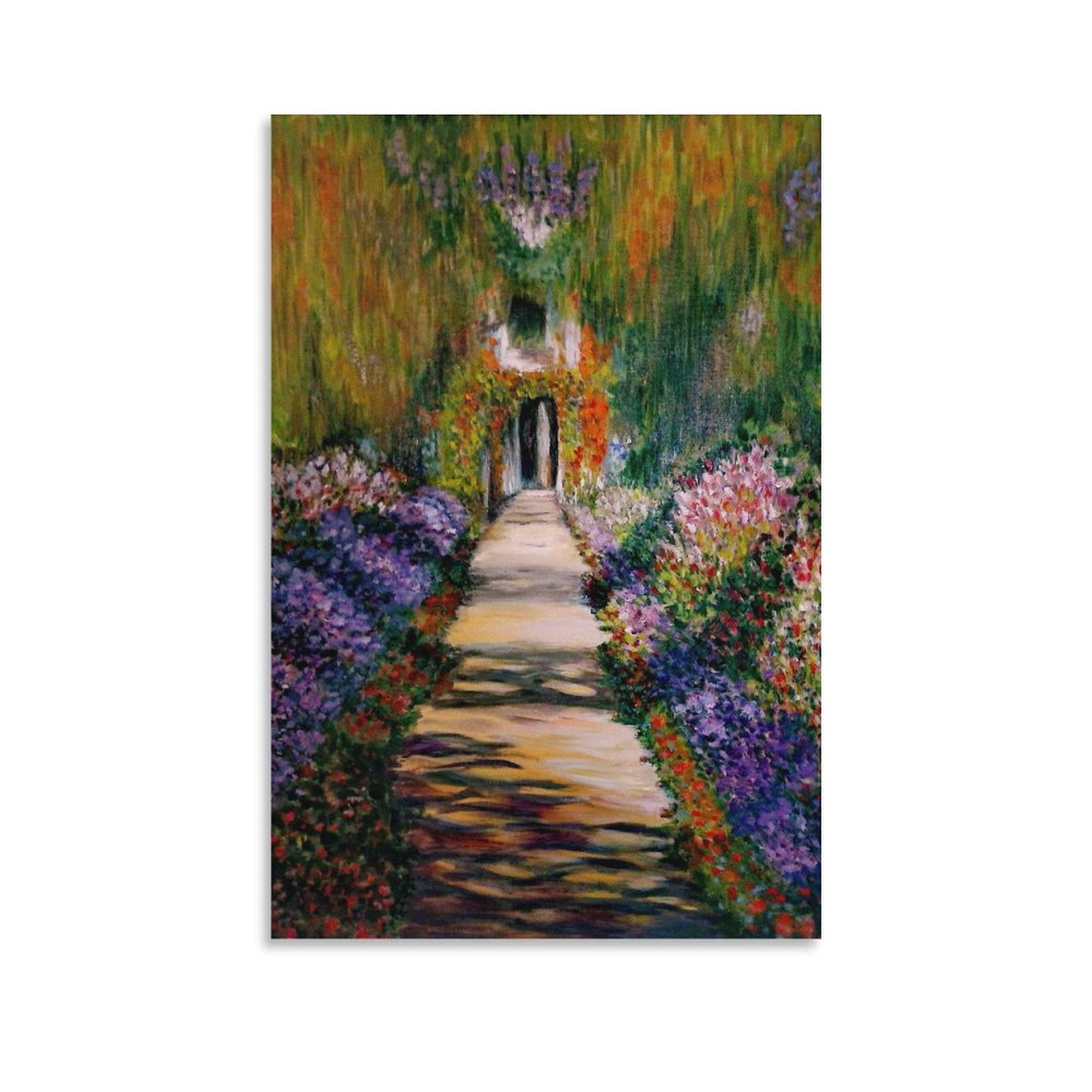 Pathway in Monet's Garden at Giverny by Claude Monet Poster Painting On Canvas Wall Art Poster ...