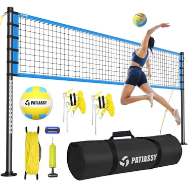 FITPLAY Portable Volleyball Net System, Three Heights Adjustable, 32 ...