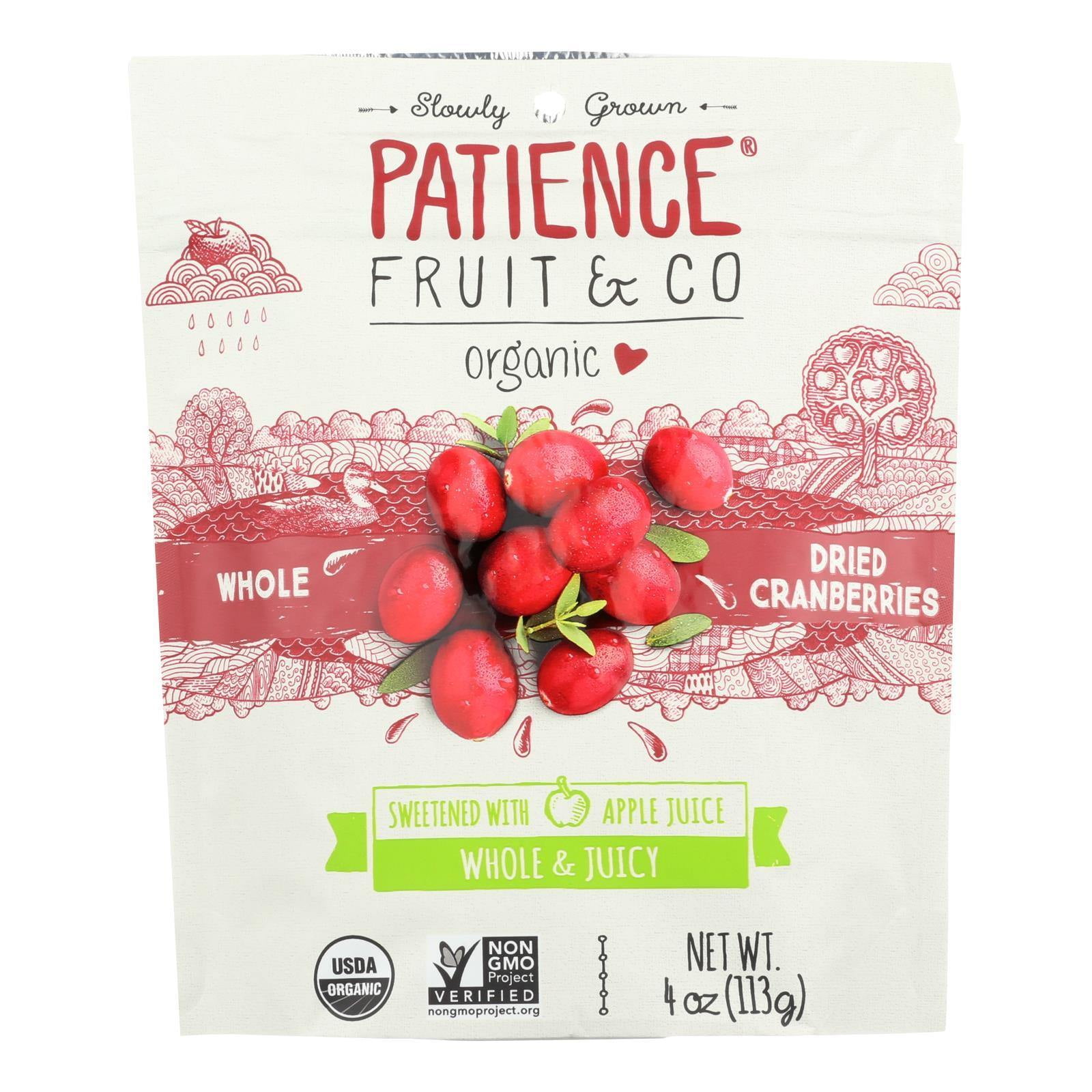 Patience Fruit and Co Whole Cranberries - Dried - Case of 8 - 4 oz ...