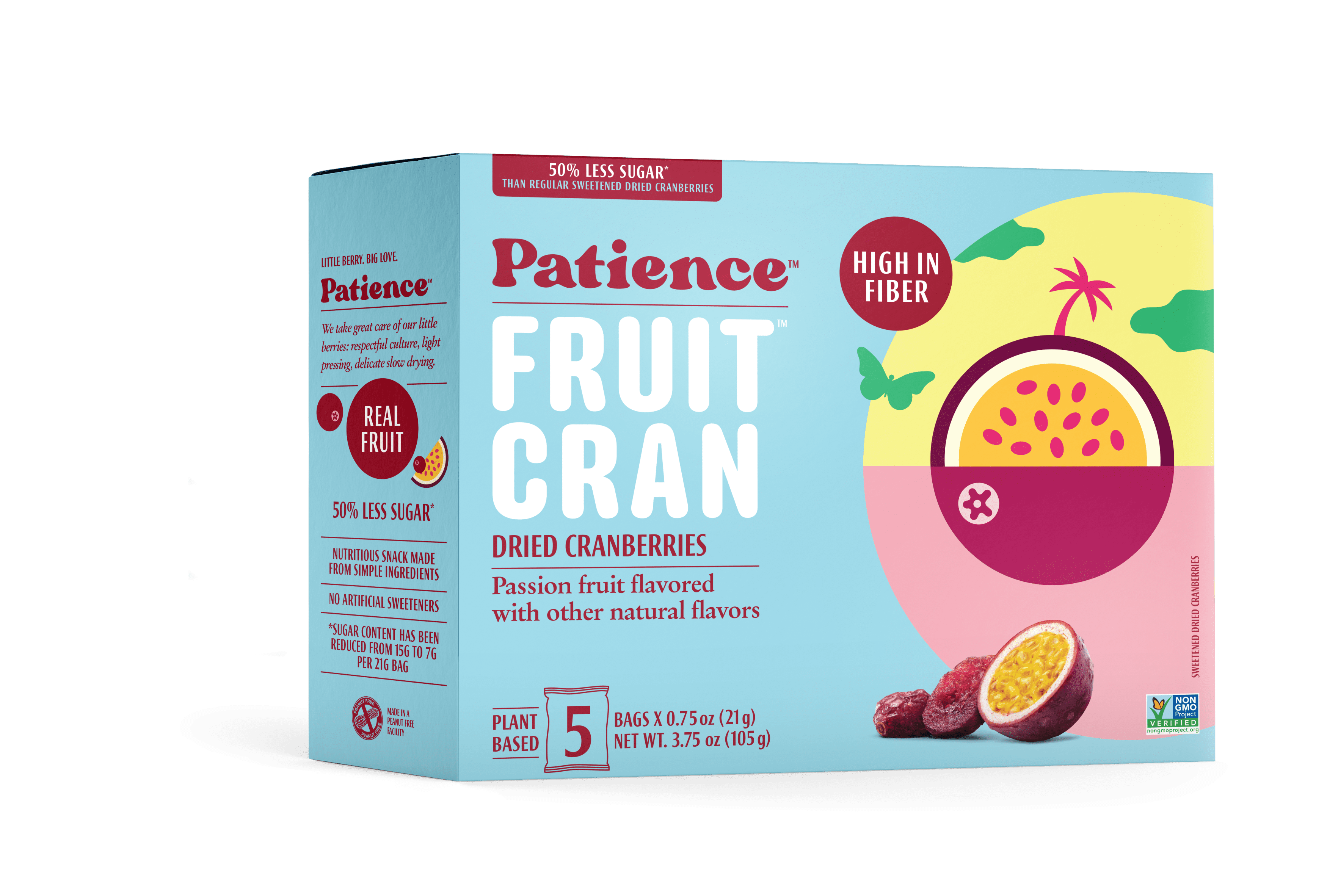 Patience FruitCran Dried Cranberries, Passion Fruit Flavor, .75 oz, 5 ...