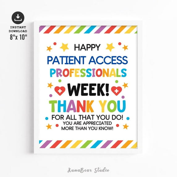 Patient Access Professionals Week Printable Sign, Patient Access Week ...