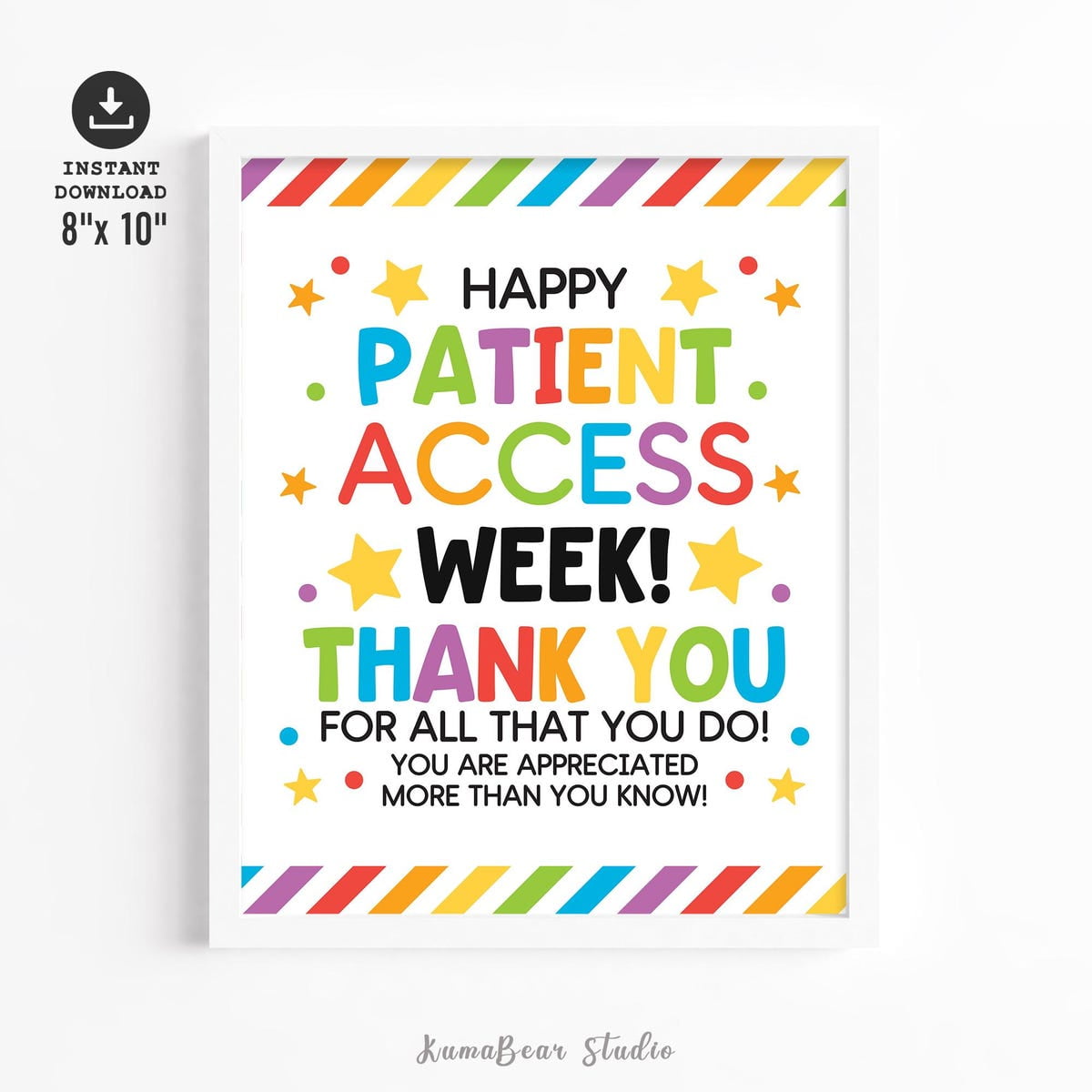 Patient Access Week Sign Printable, Happy Patient Access Week Poster ...