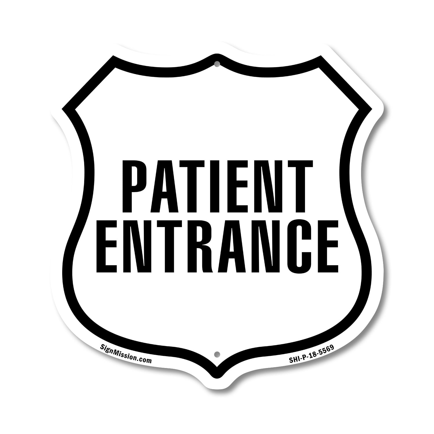 Patient Entrance (2 Pack) 12 inch X 12 inch Shield-Shaped Rust-Free ...