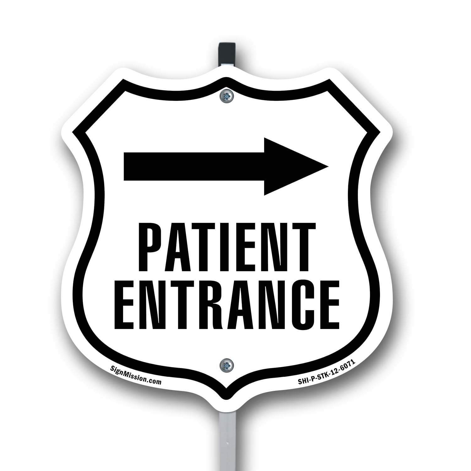Patient Entrance Right 12 inch X 12 inch Shield Shaped Commercial Grade ...