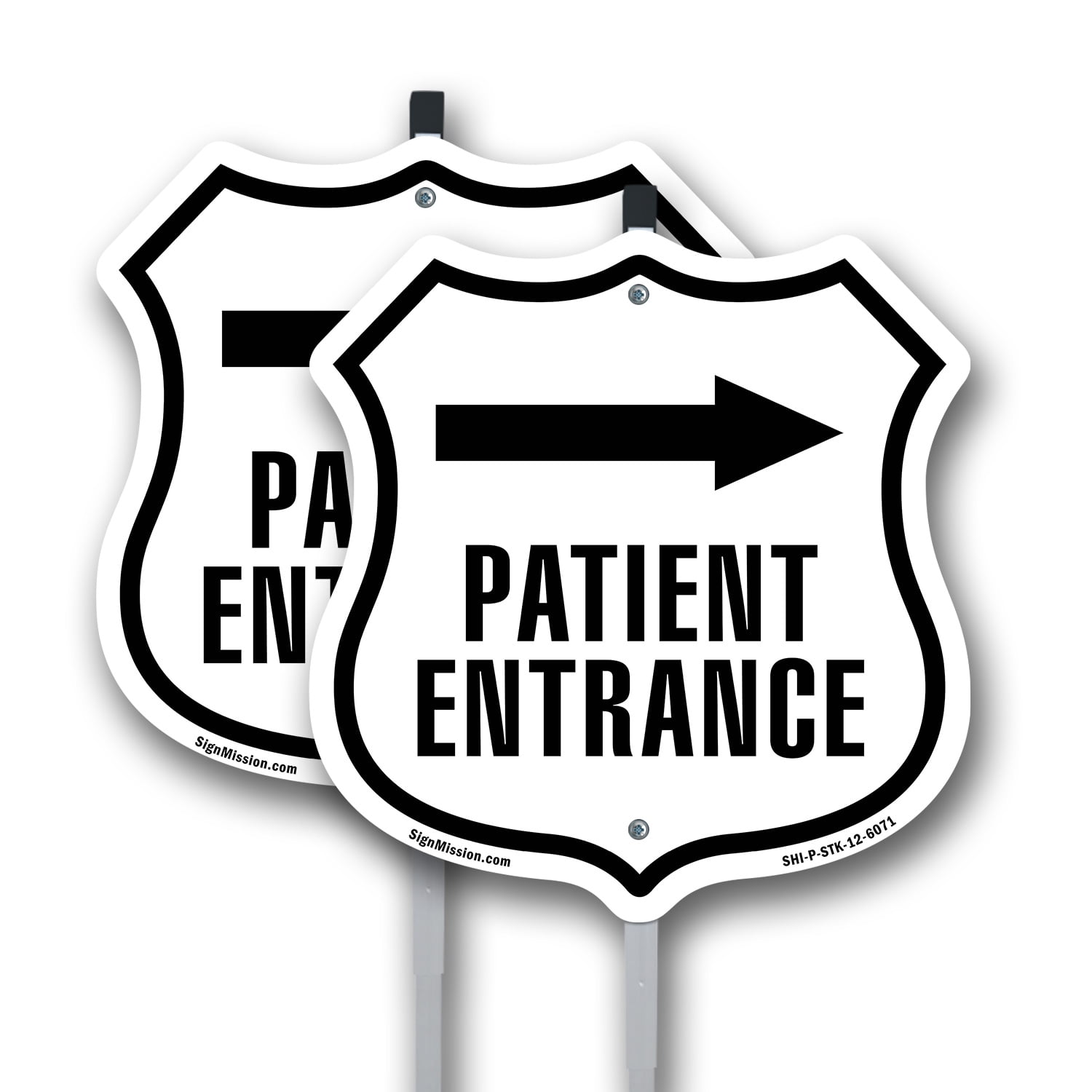 Patient Entrance Right (2 Pack) 12 inch X 12 inch Shield Shaped Rust ...