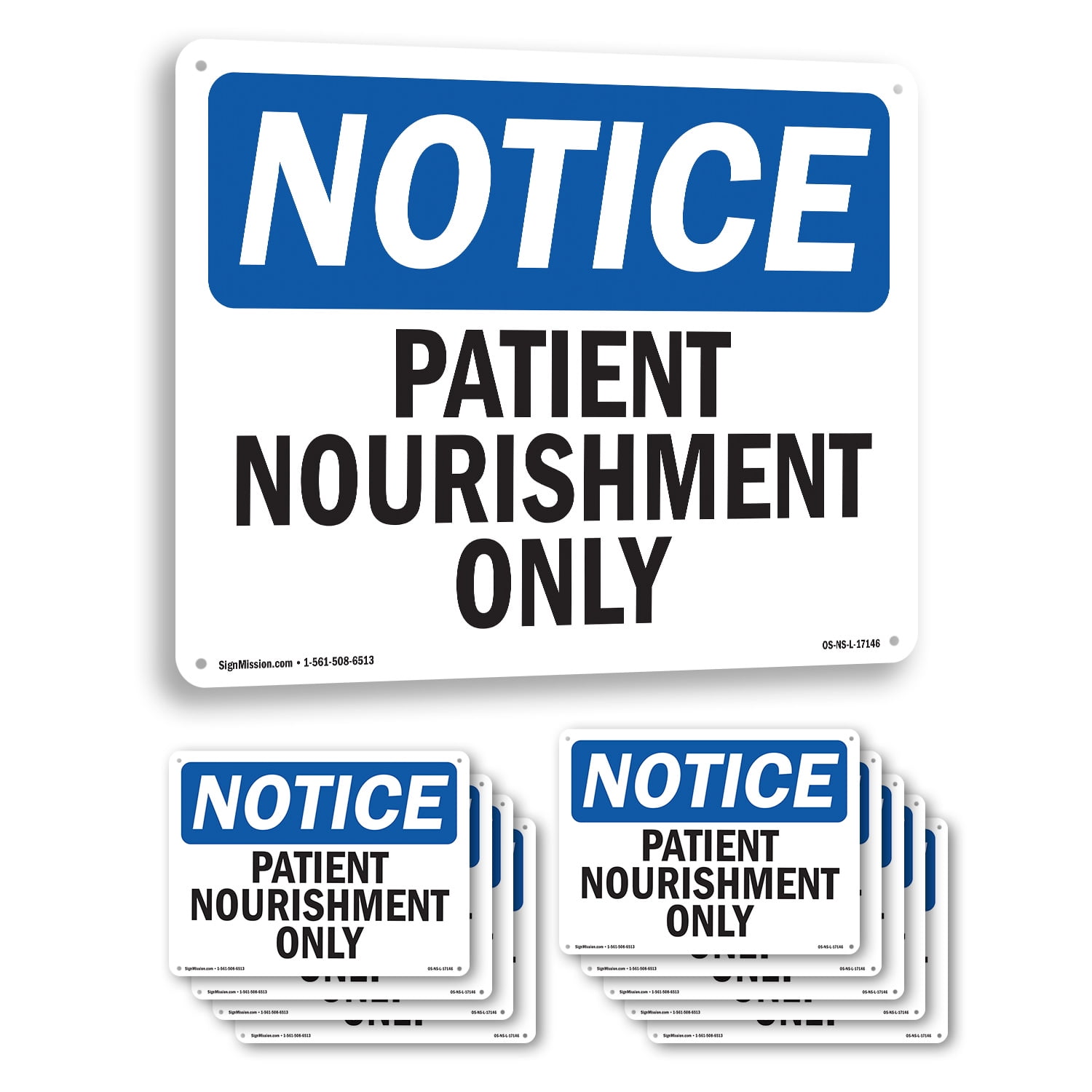 Patient Nourishment Only OSHA Notice Aluminum Sign 24 Inch x 18 Inch ...