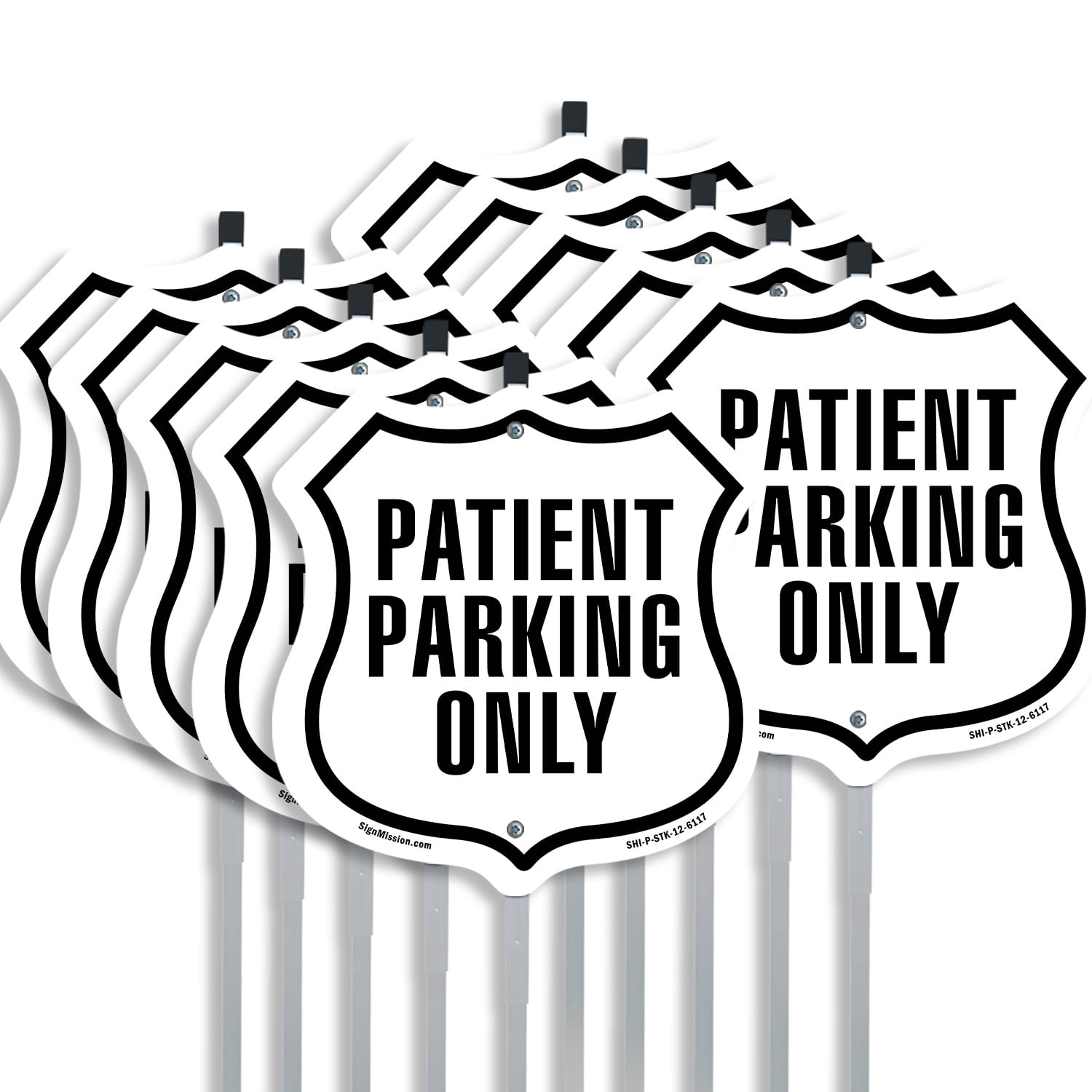 Patient Parking Only (10 Pack) 12 inch X 12 inch Shield Shaped Rust ...