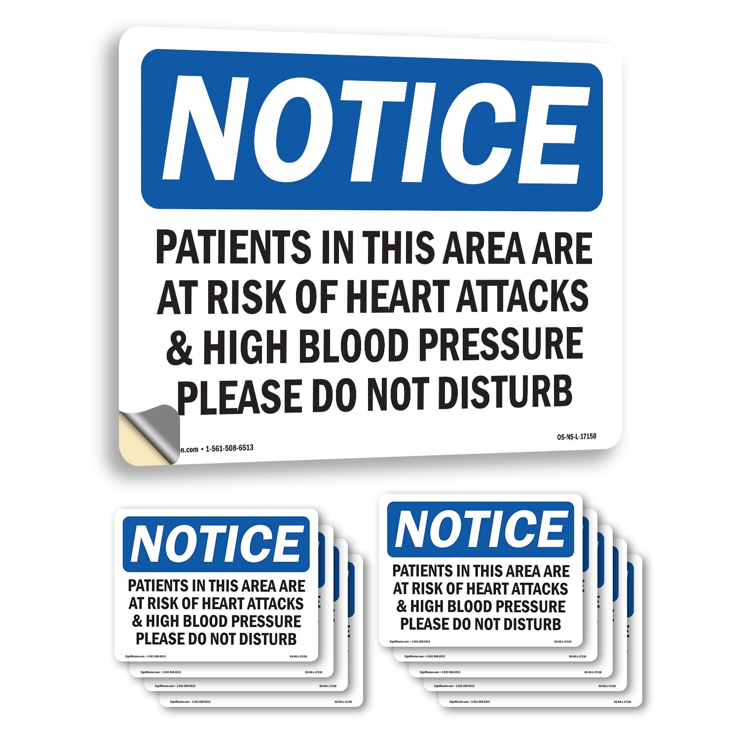 Patients In This Area Are At Risk Of Heart OSHA Notice Vinyl Decal ...