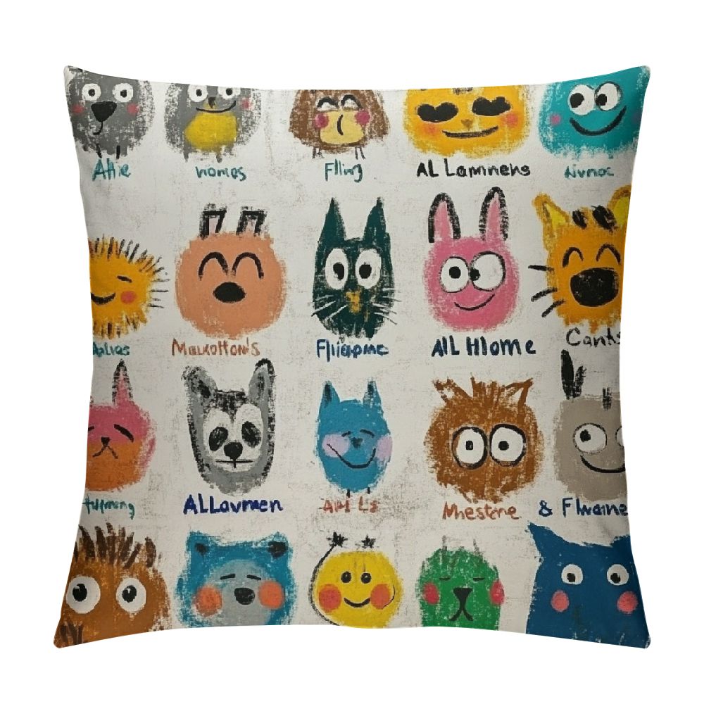 Patifu All Feelings are Welcome Feelings Chart Throw Pillow Cover Cute ...