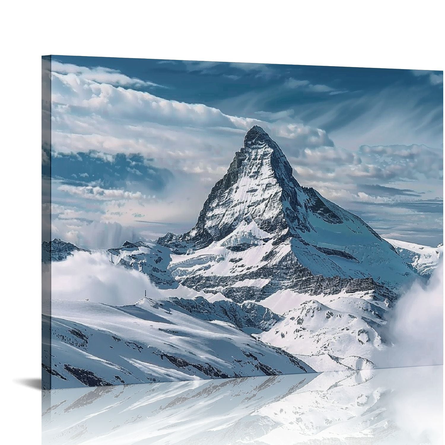 Patifu Art Oil Painting on Canvas Snow Mountain Oil Painting Landscape ...