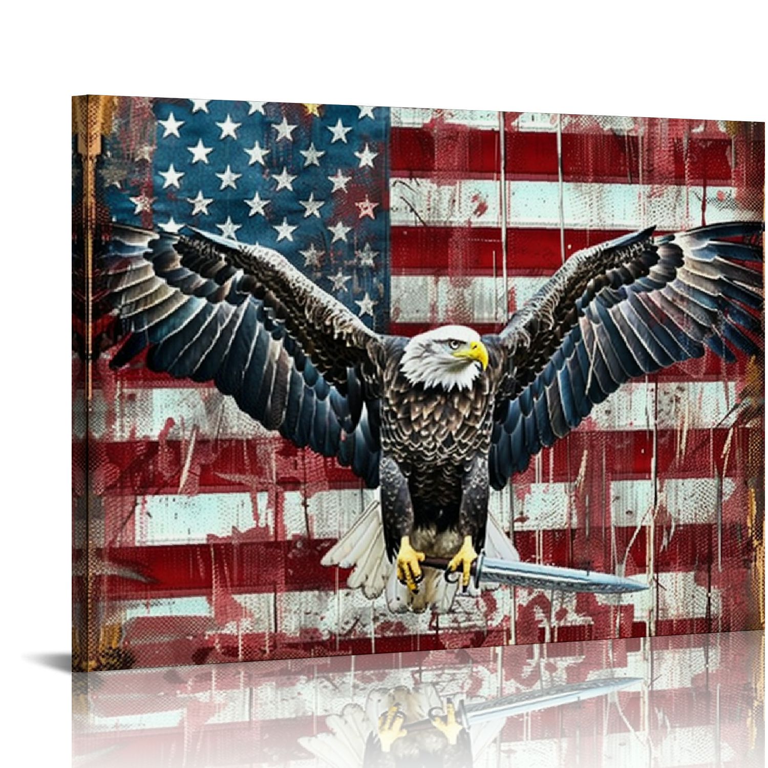 Patifu Bald Eagle Flag Sword Fine Art Aesthetic Wall Painting for ...