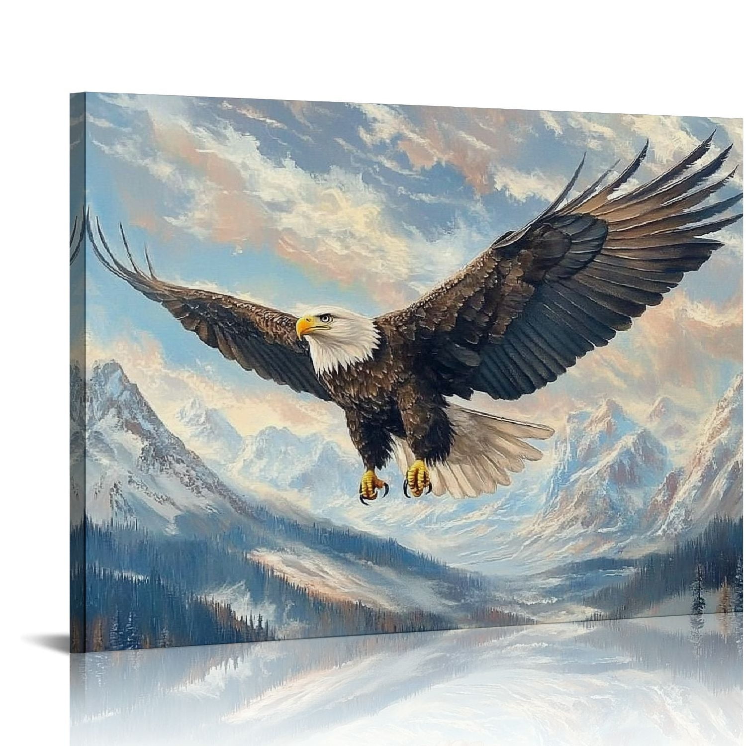 Patifu Bald Eagle Wall Art American Flying Eagle Pictures Wall Decor ...