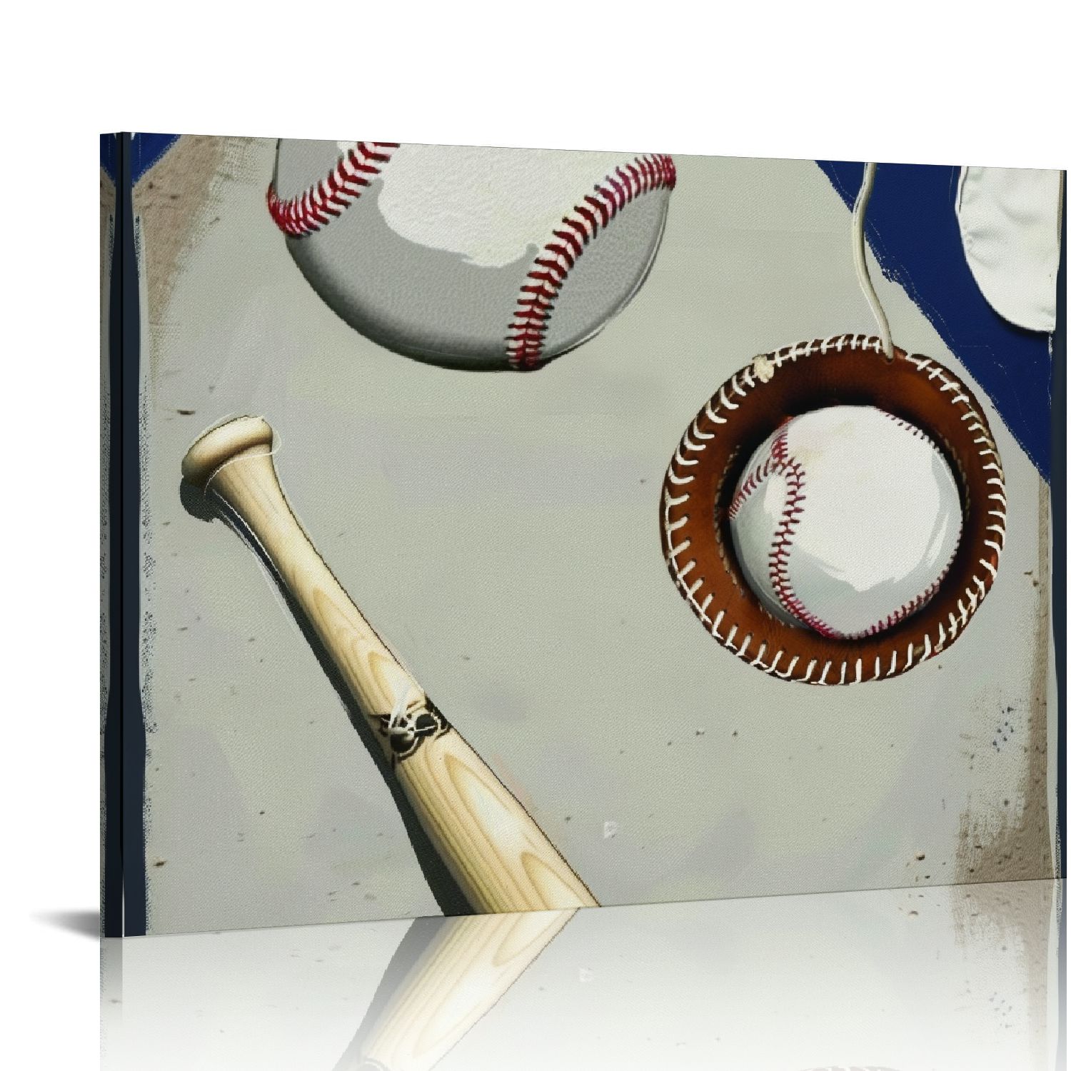 Patifu Baseball Bat Plate Fine Art Aesthetic Kitchen Office Farmhouse ...