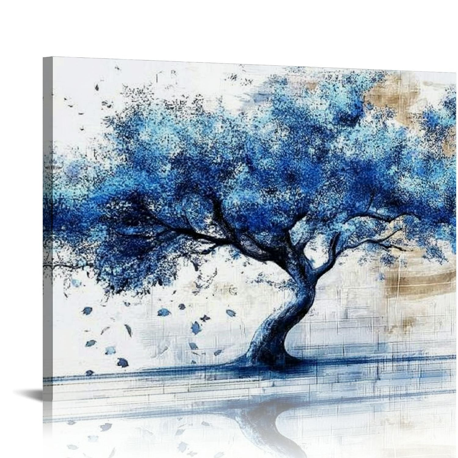 Patifu Blue Tree Wall Paintings Canvas Wall Art For Living Room Large ...