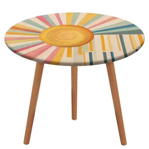 Patifu Boho Sun Colorful Rays Painting Waterproof Oil-Proof Table Cloth ...