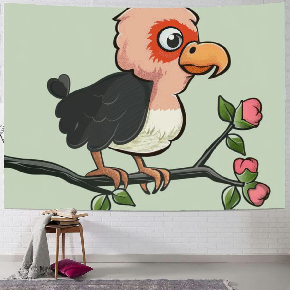 Patifu Cartoon Bird Tapestry Wall Hanging Unique Style Graphic ...