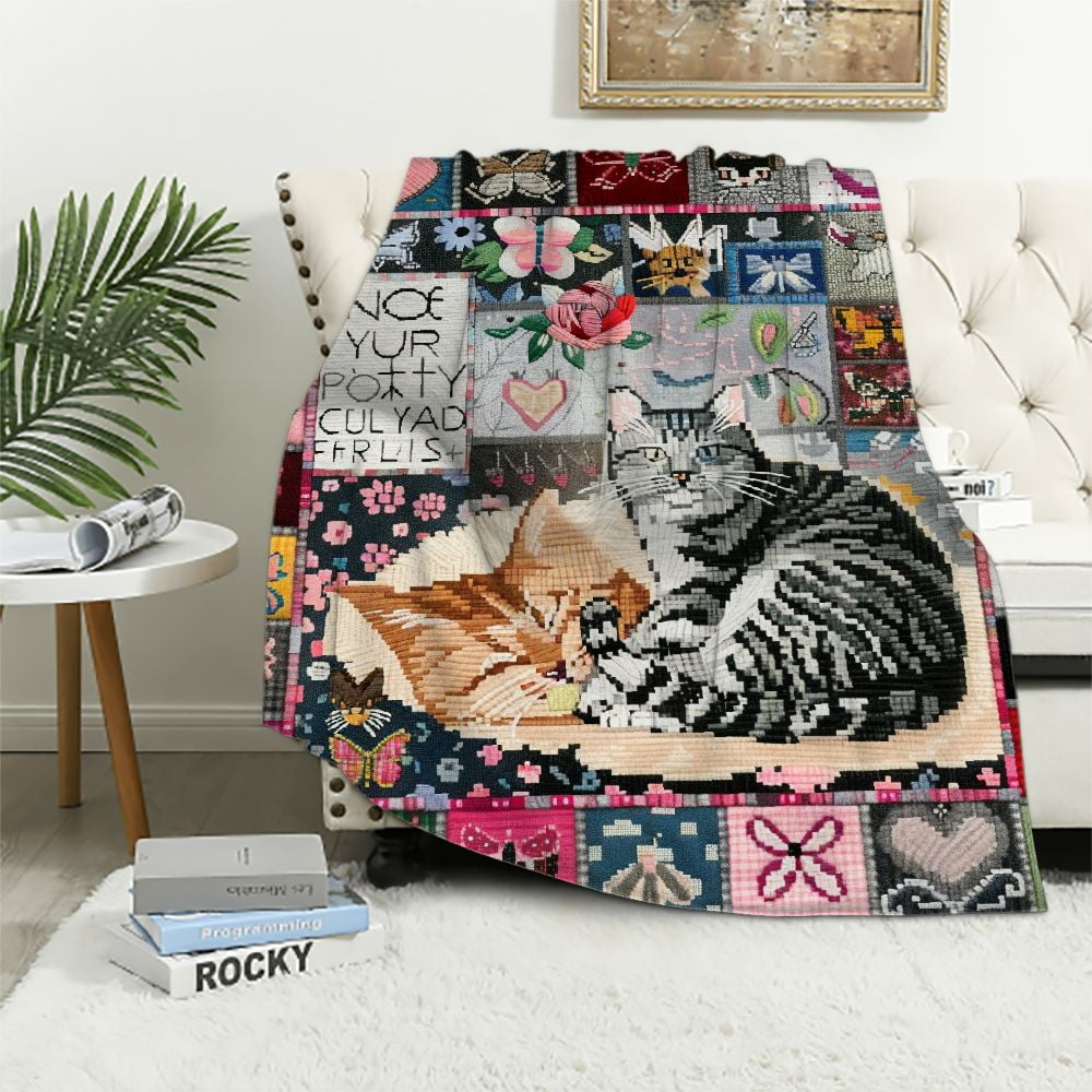 Patifu Cat Gifts for Women, Cat Lovers Gifts Throw Blanket 60"x50", Cat ...