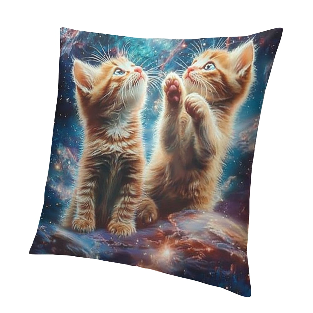 Patifu Cat Pillow Covers for Home Sofa Bed Couch Cartoon Funny Kitten ...