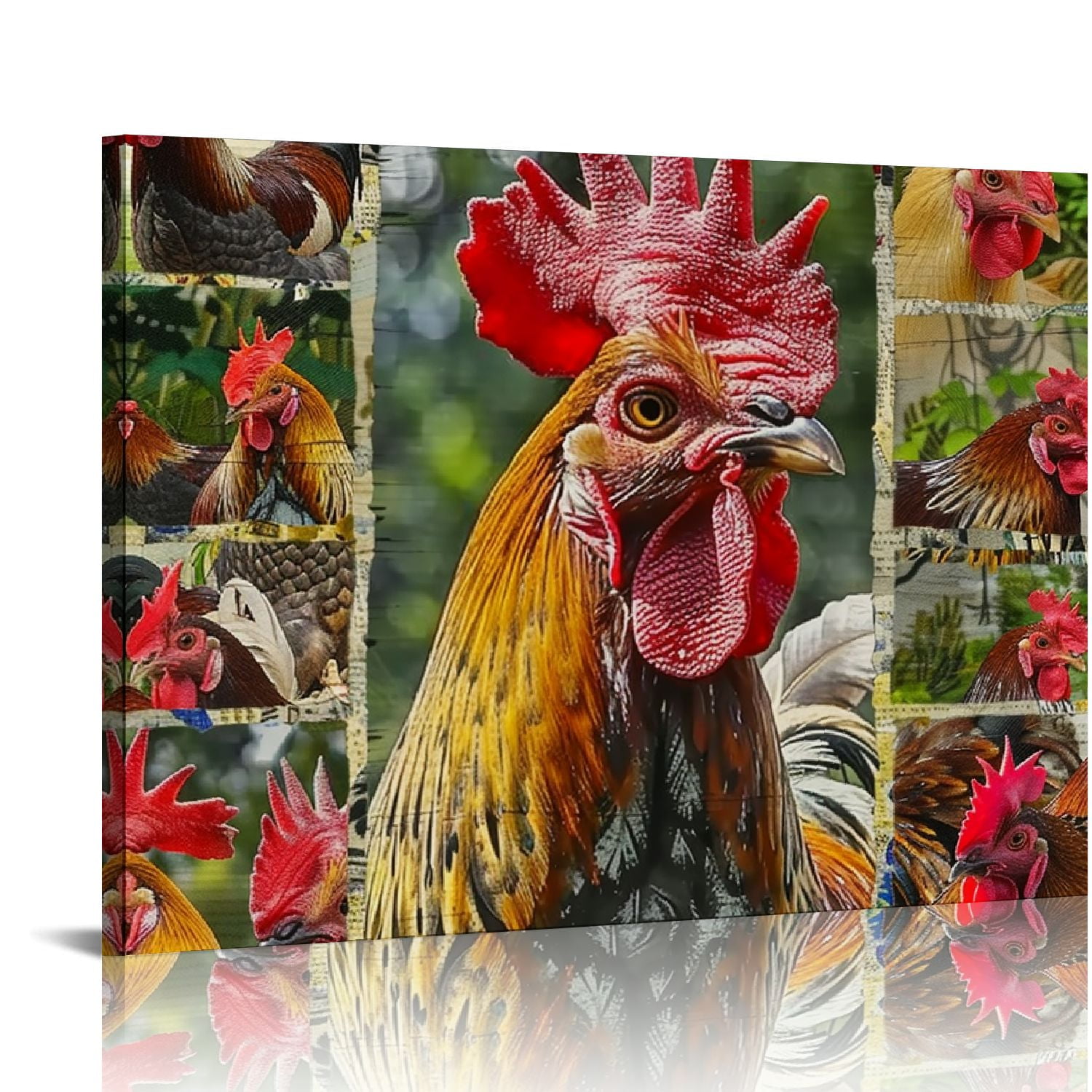 Patifu Chickens Roosters Collage Fine Art Aesthetic Poster & Print Wall ...