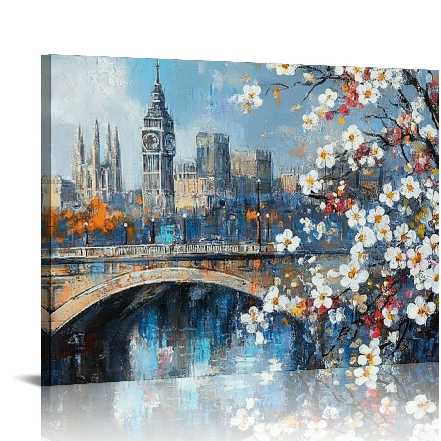 Patifu City Scenes Landscape Plum Blossom Picture Artwork for wall ...